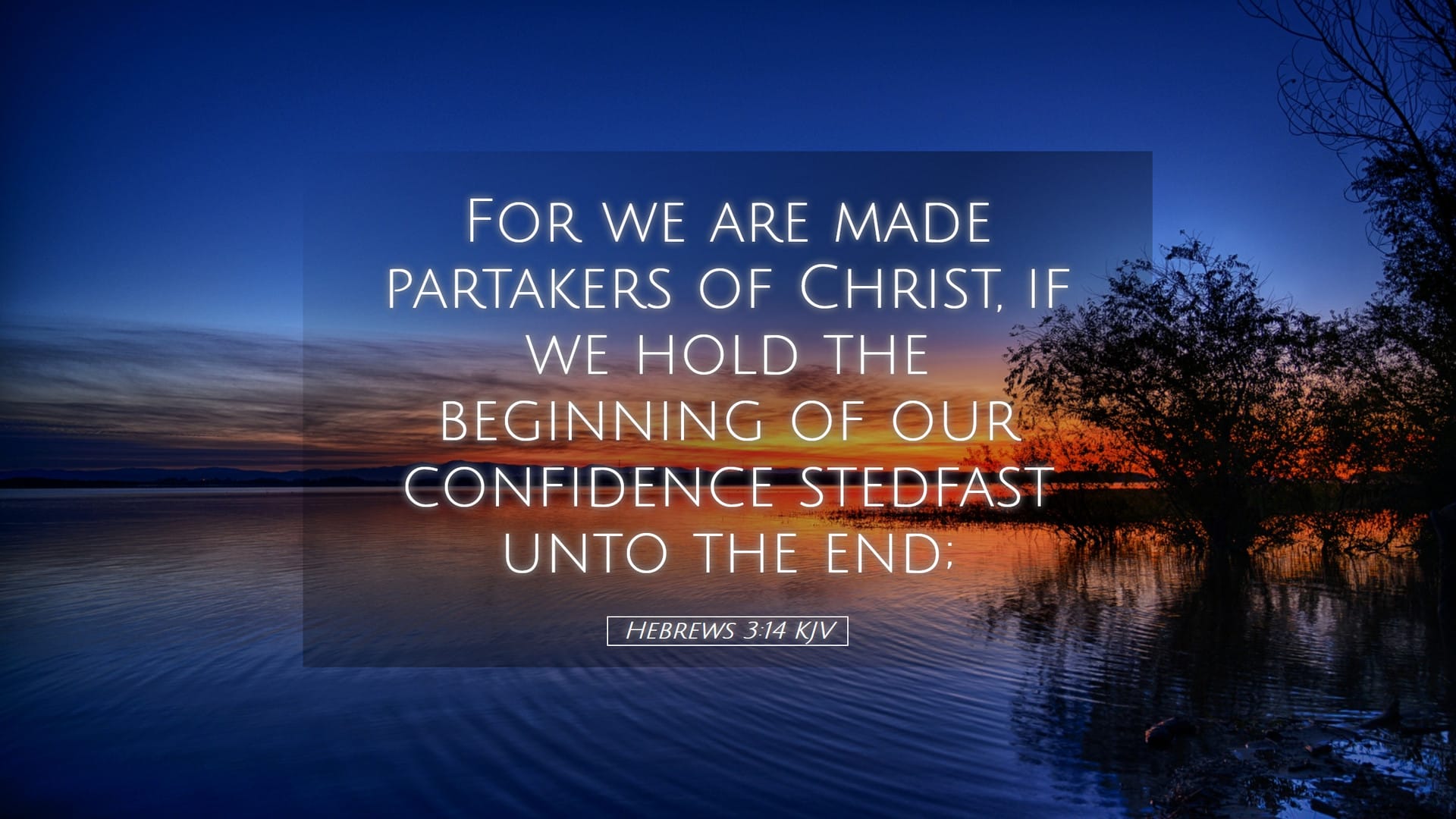 Hebrews 3:14 | Verse of the Day